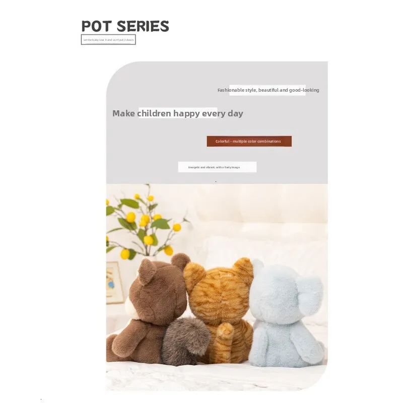 Forest Series Elephant Plush Toy, Creative Squirrel and Cat Stuffed ...