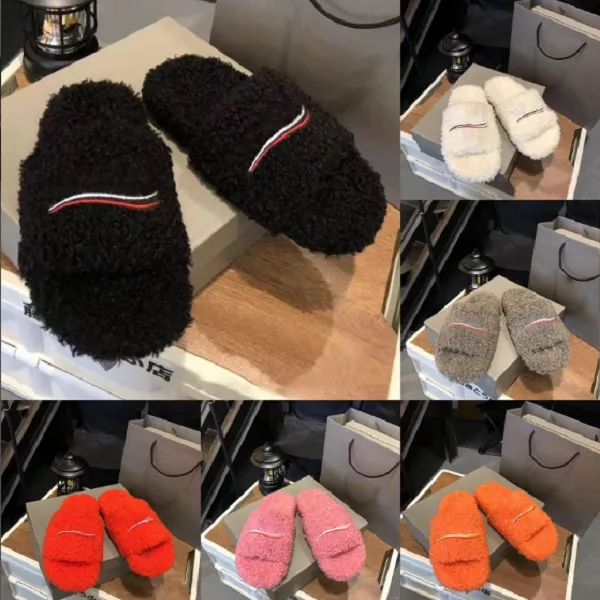 Size 3545 Luxury Fur Slides Designer Men Women Slippers Ladies Wool ...