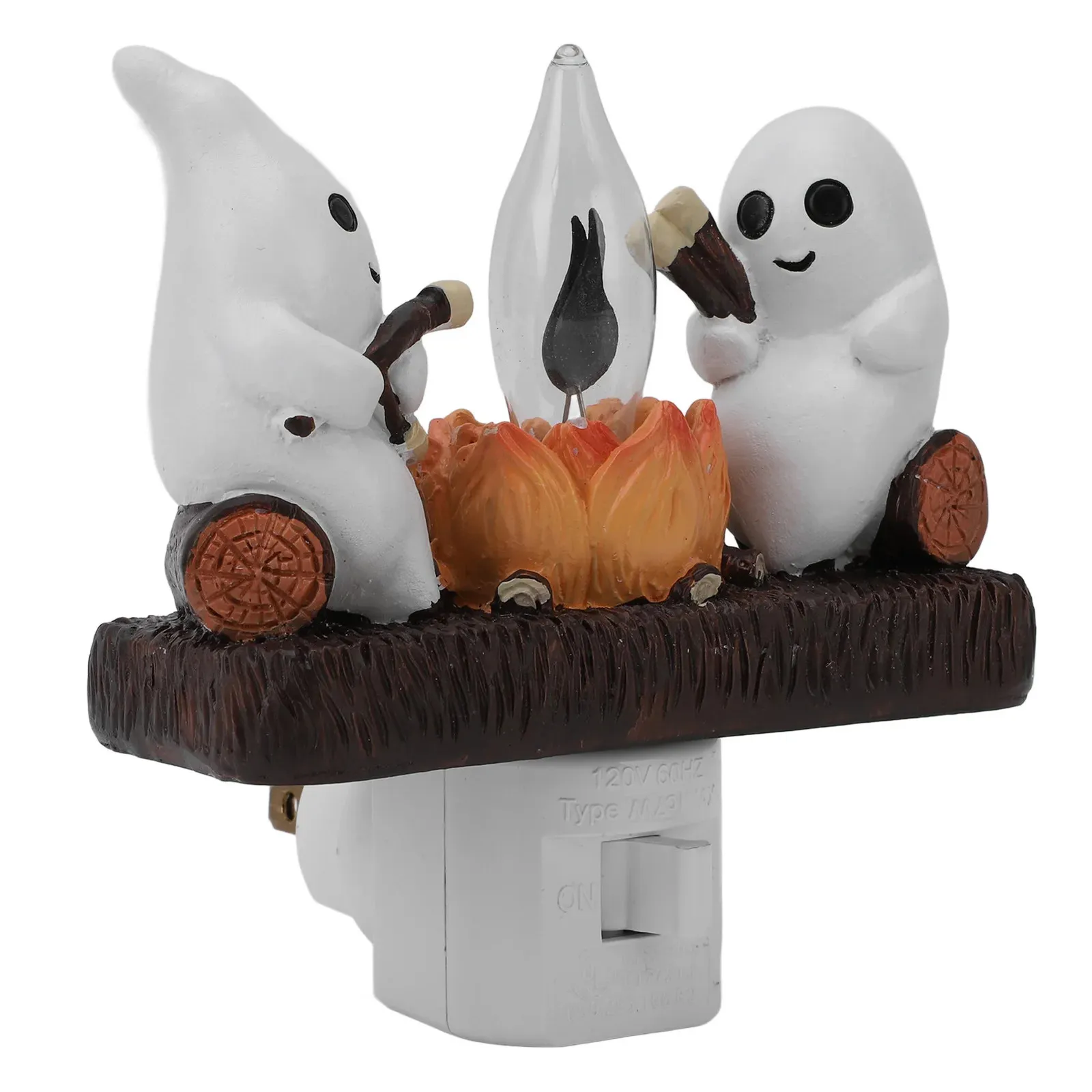 Ghost Campfire Flickering Night Light, Resin Ghost Nightlight, Energy ...