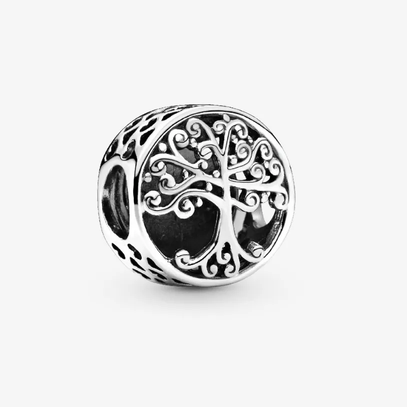 925 Sterling Silver Family Tree Charm Bead for Bracelet, Bangle, or ...