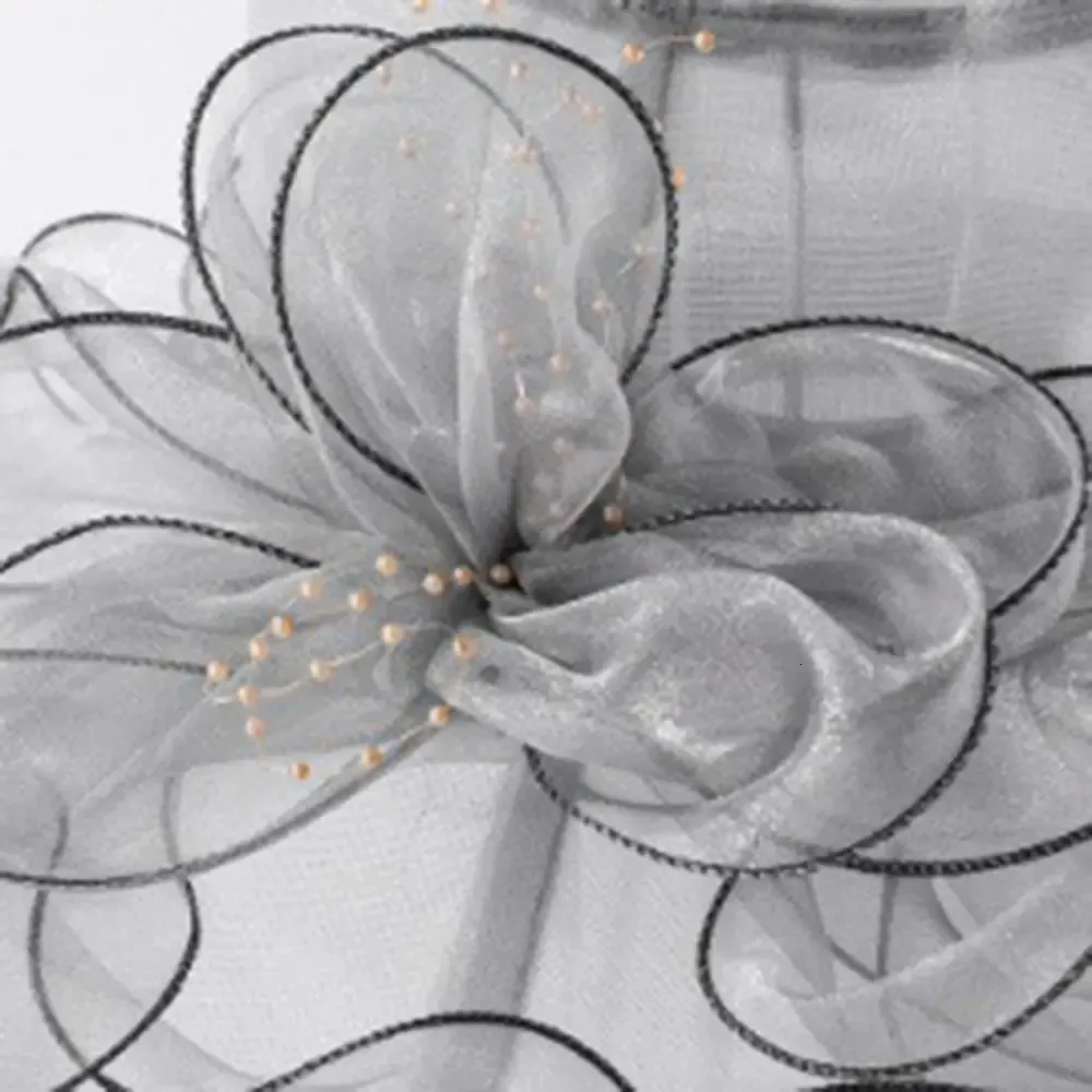 Solid Color Organza Wide Brim Derby Hat for Women, Summer Ruffles Sun ...