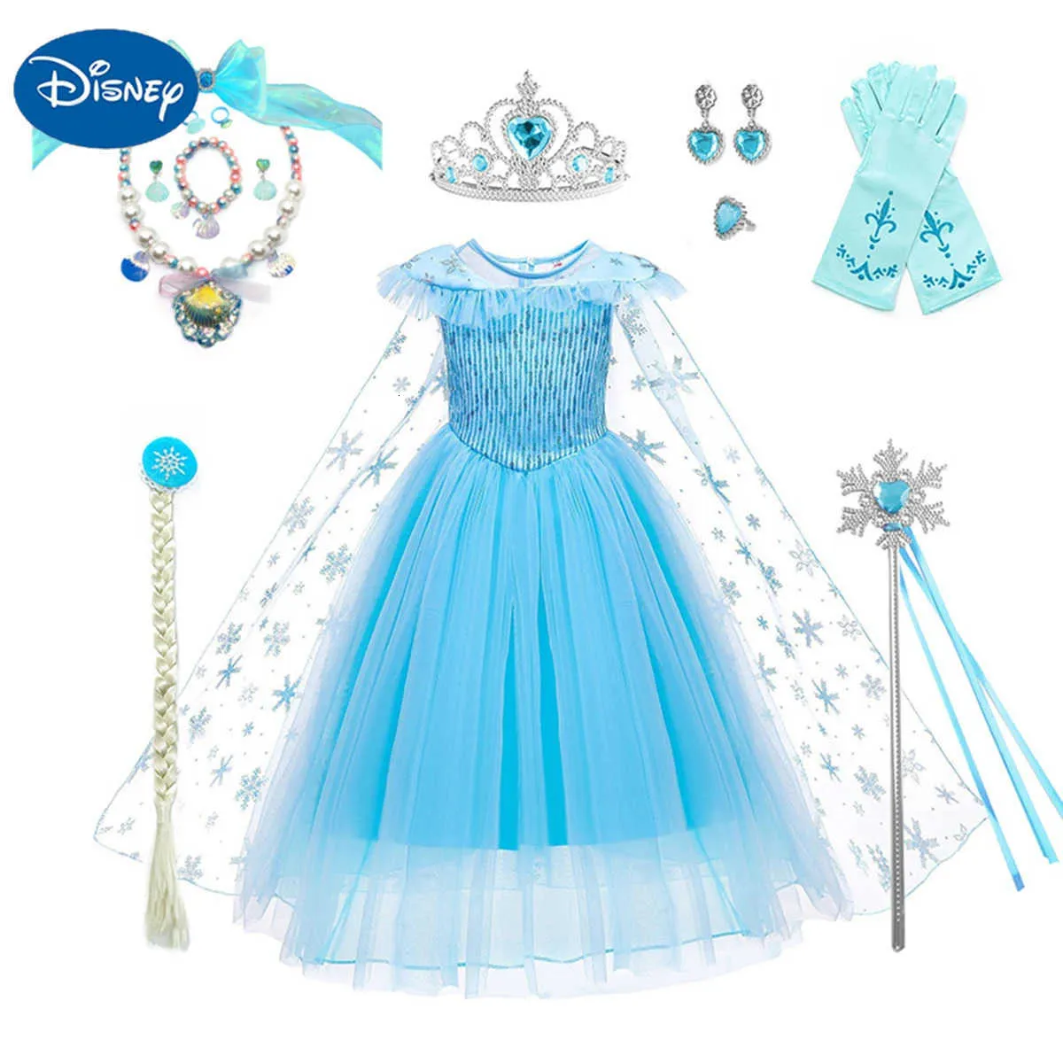 Disney Toddler Little Girls Blue Snow Queen Elsa Birthday Party Cosplay ...