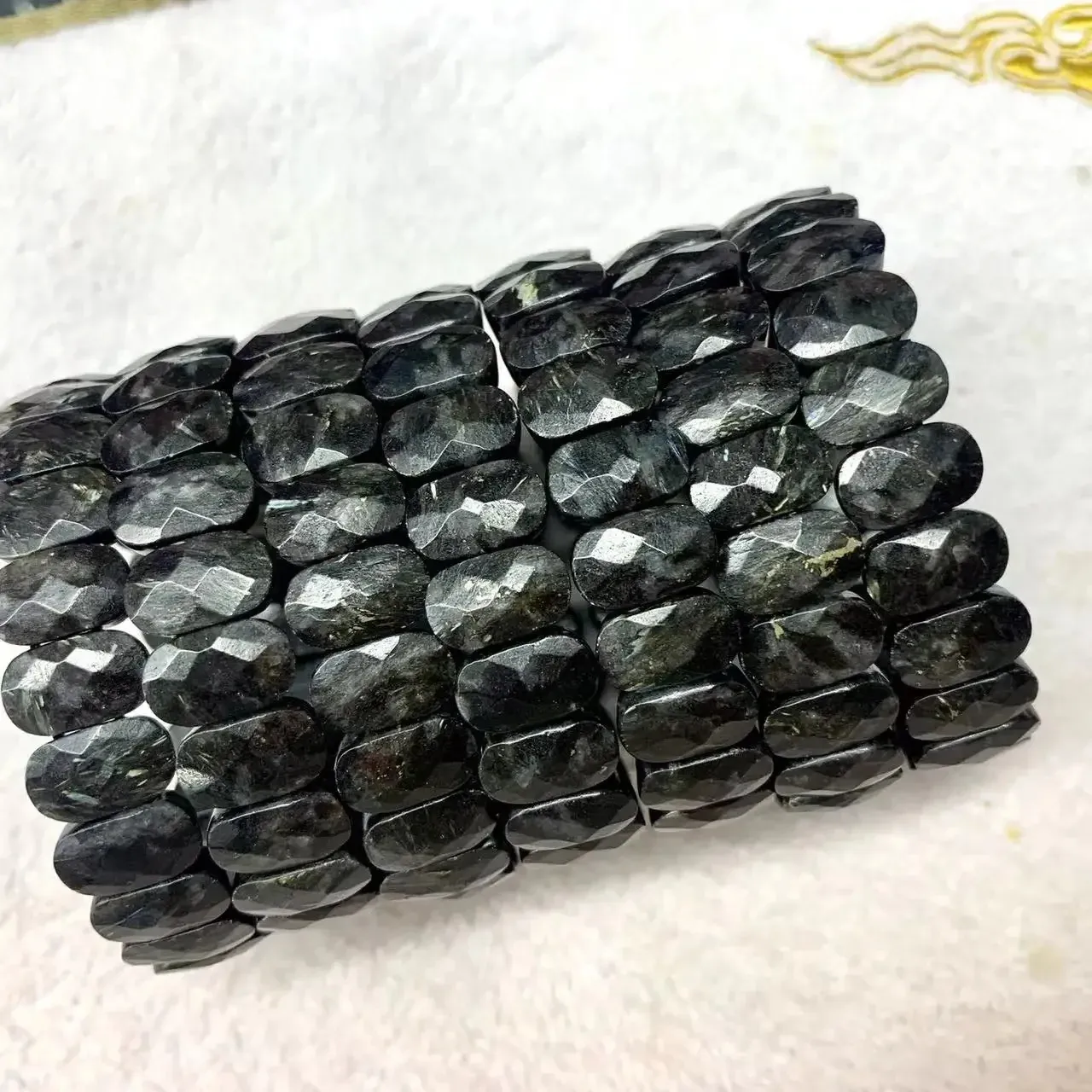 Astrophyllite Hornblende Arfvedsonite Stone Beads Bracelet, Natural ...