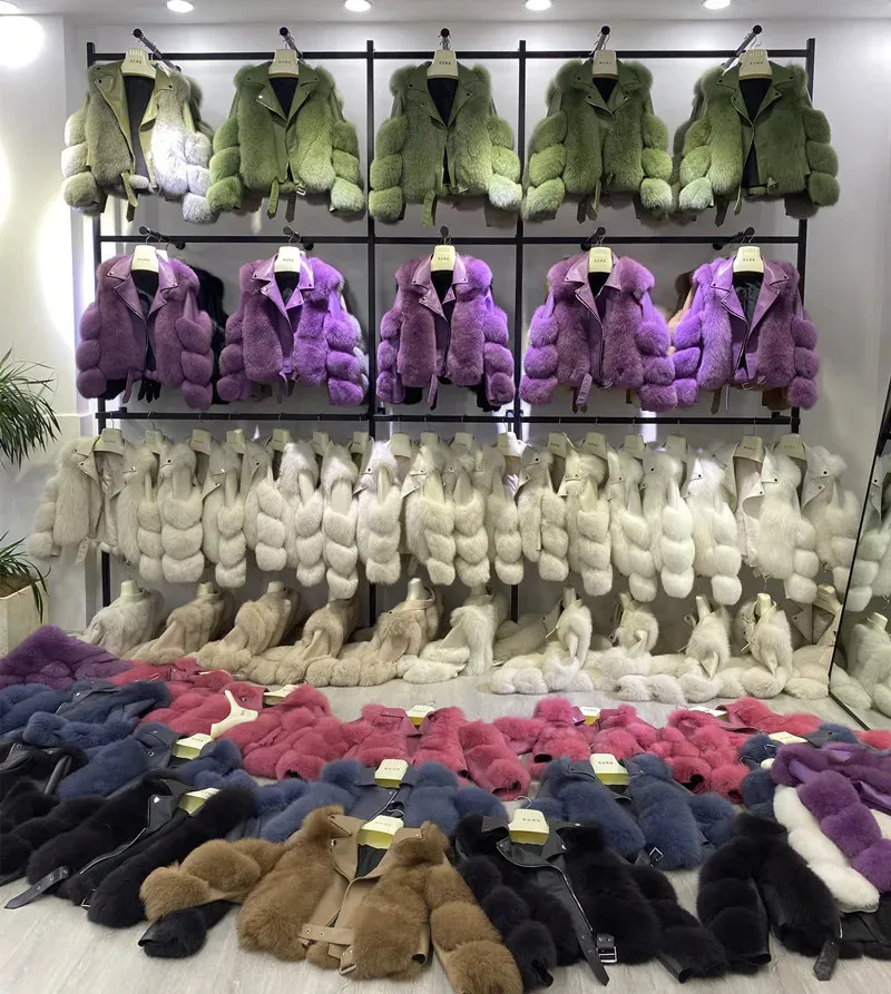 Women's Winter Fox Fur Coat High-End Natural Fox Fur Jacket Outwear ...