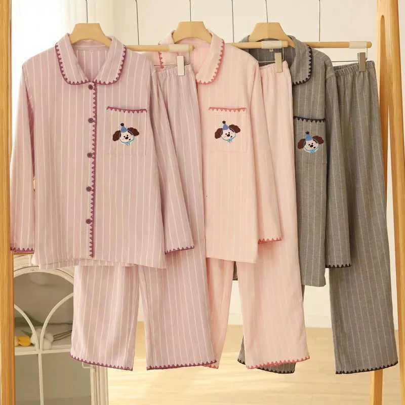Cute Cartoon Autumn Winter Couple Pajamas, Pure Cotton Brushed, High ...