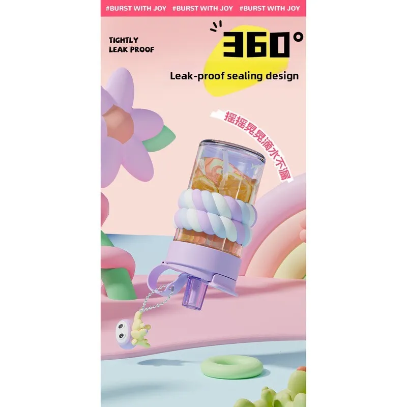 Double Drinking Glass Cute Milk Coffee Black Rose Summer Water Straw ...