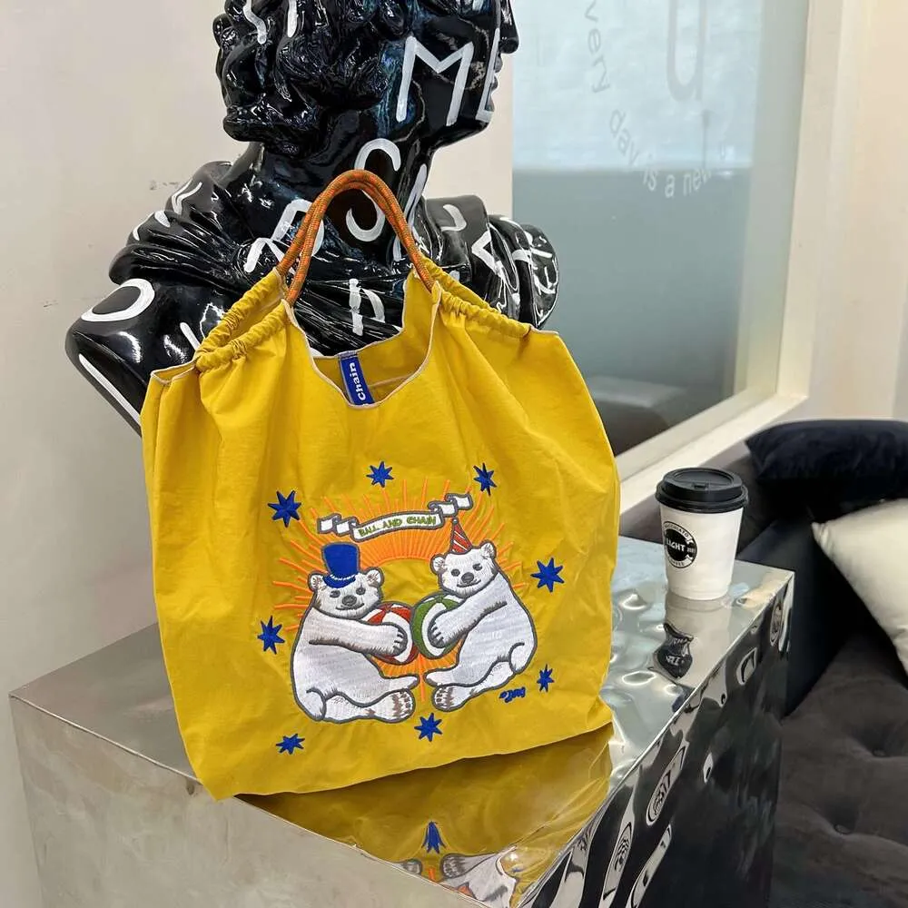 Cartoon Polar Bear Pattern Embroidered Nylon Bag, New Ball Chain ...