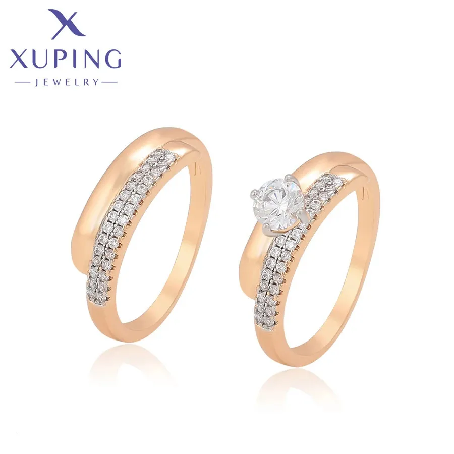 Xuping Jewelry Fashion Arrival Gold Color Couple Ring Set for Women and ...