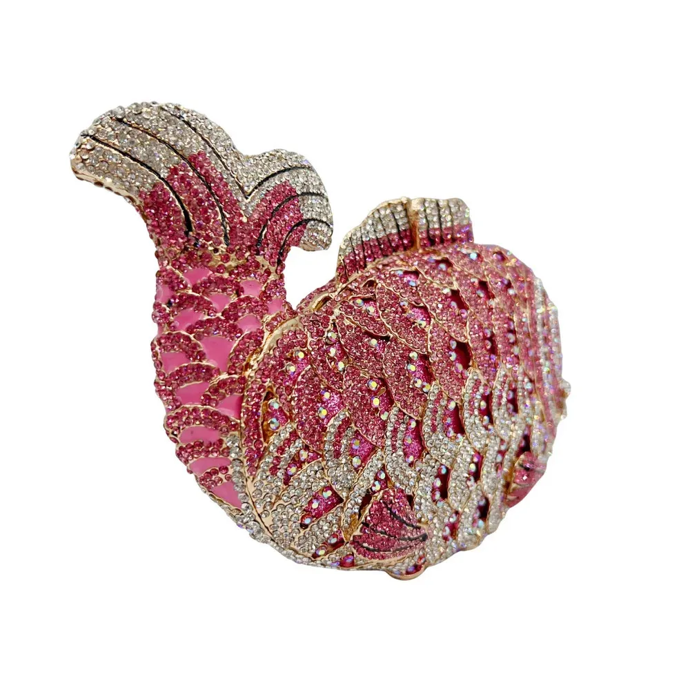 XIYUAN Fish Shape Rhinestone Evening Bag for Women, Diamond Metal ...