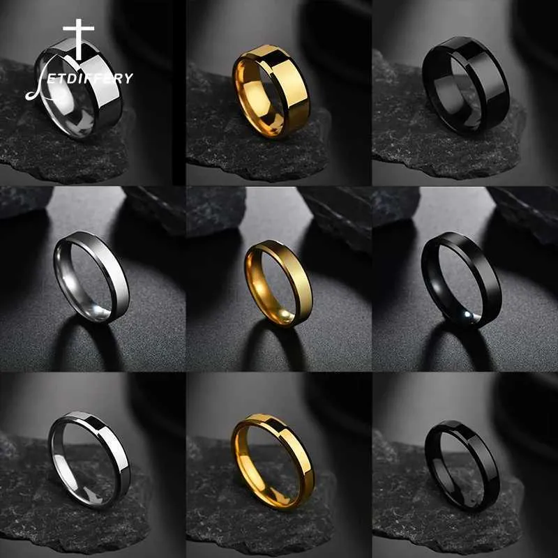 Letdiffery Simple Smooth Couple Rings, 468mm Stainless Steel Bands for ...