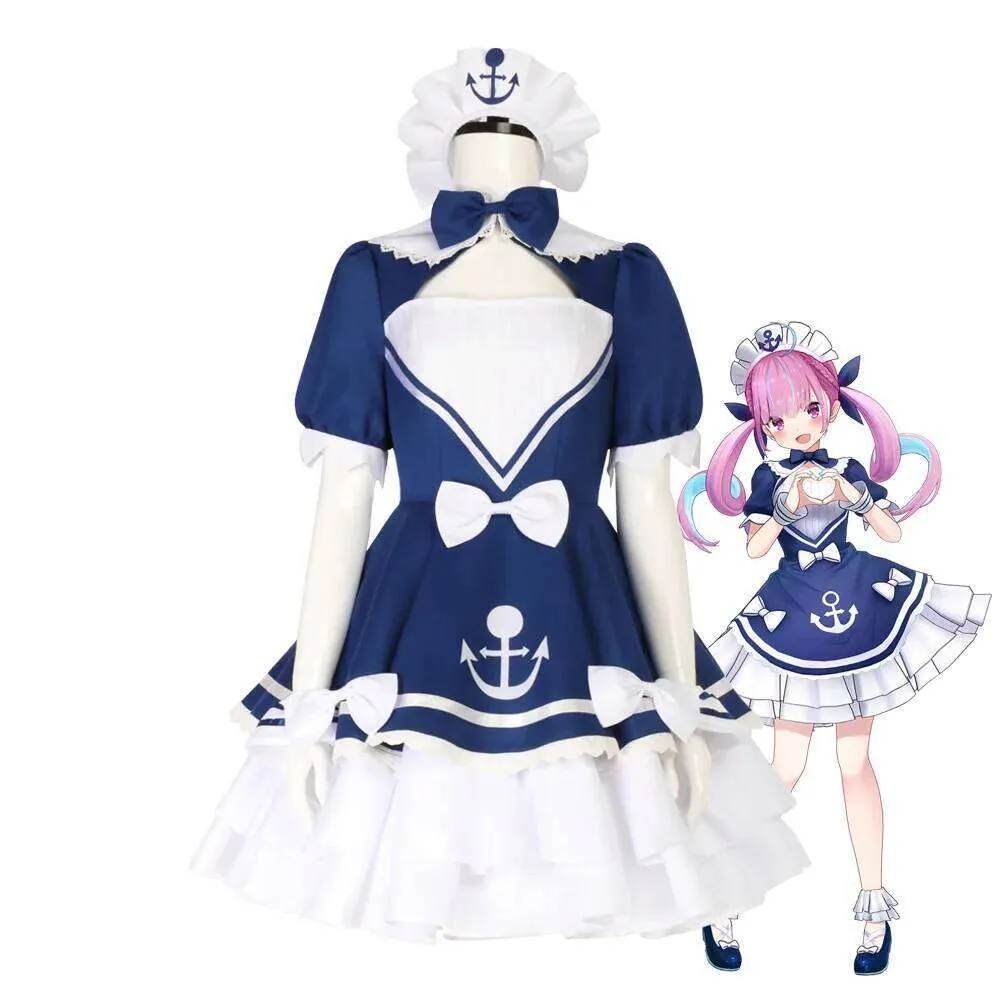 ♦ DHgate Vtuber Minato Aqua Cosplay Costume Anime Maid Sailor Dress ...
