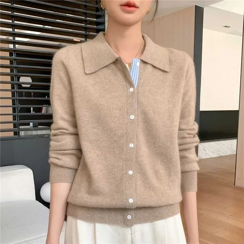 Women's Cardigan and Knitted Pullover Set: Single Breasted Collar, Long ...