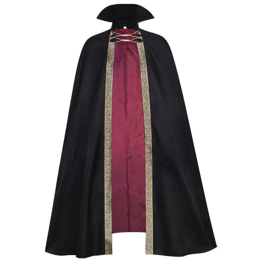 ♦ DHgate Cosplay Vampire Baron Cape High Collar Long Cloak Red Lining ...