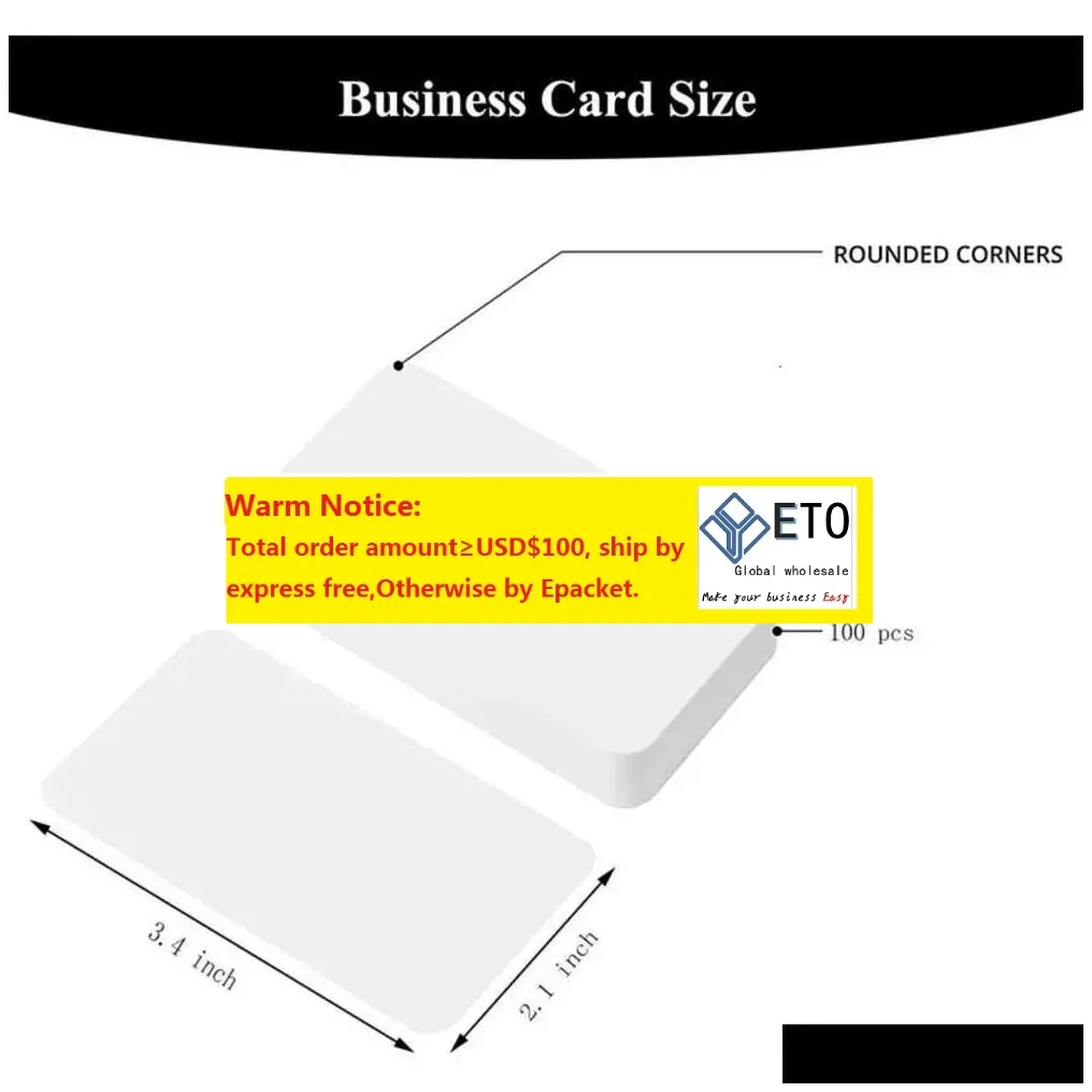Favor Printable Blank Sublimation PVC Plastic White ID Business Card ...