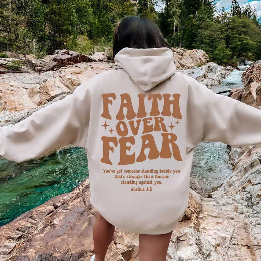 Fai Over Fear Hoodie, Christian Sweatshirt, Trendy Fai Shirt, Cute ...