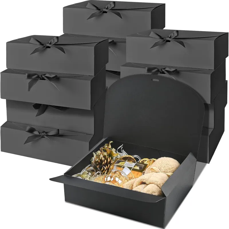 20 Pack Black Paper Gift Boxes With Lids And Ribbon ... From ...