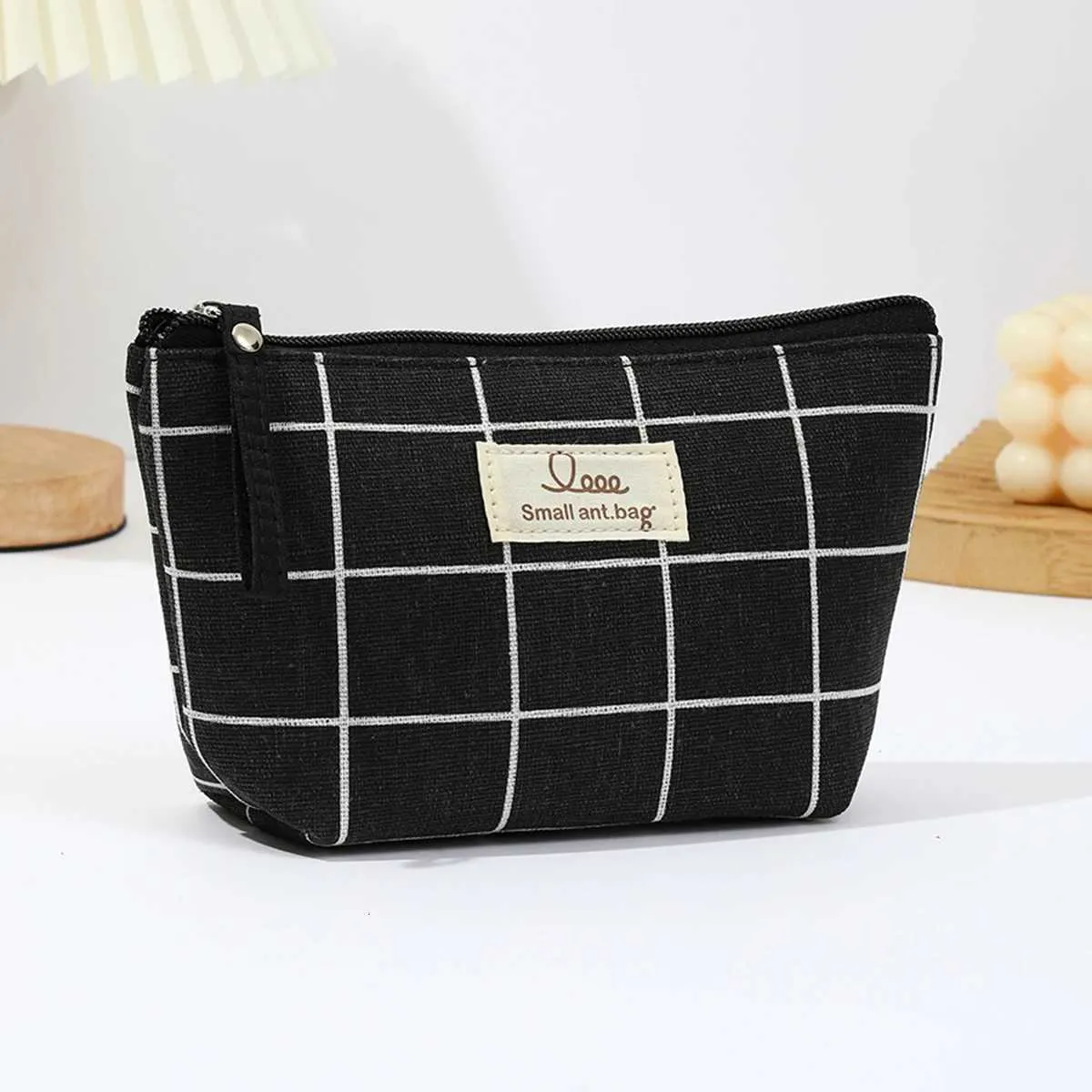 Japanese And Korean Canvas Makeup Bag, Simple Portable Travel Storage ...