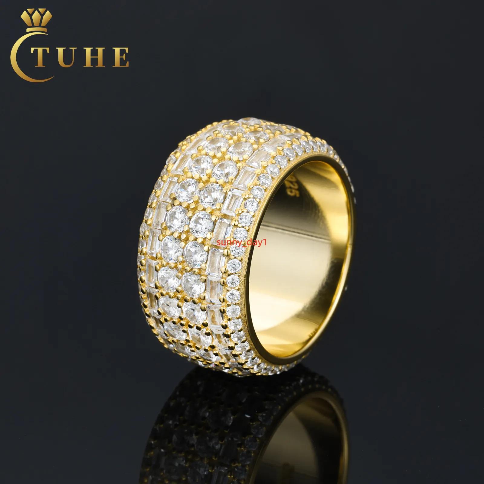 Factory Wholesale Luxury Hip Hop Ring: 925 Sterling Silver, 6 Rows, VVS ...