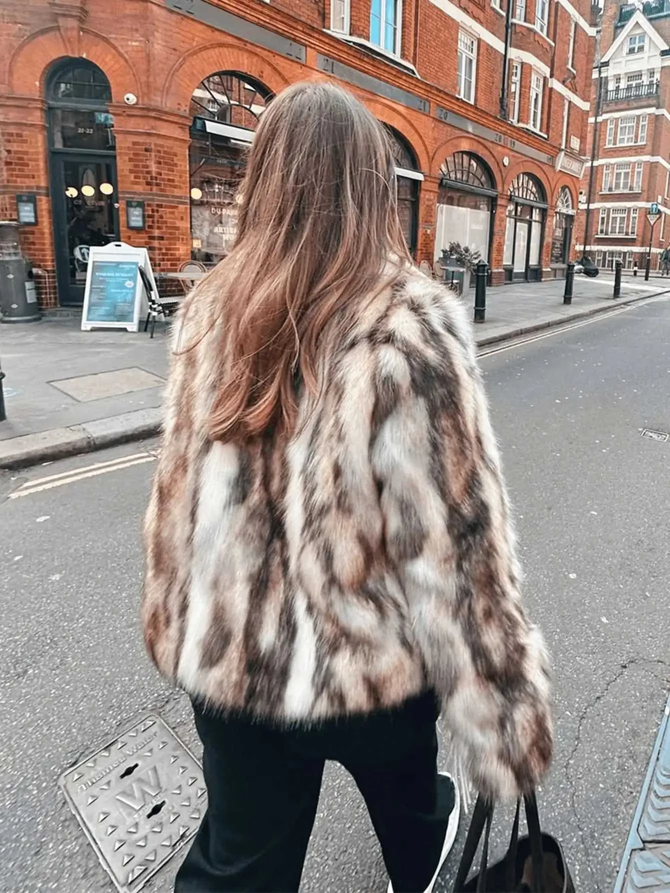 Fall/Winter Faux Fur Coat for Women, Vintage Loose Fit, Stand Collar ...