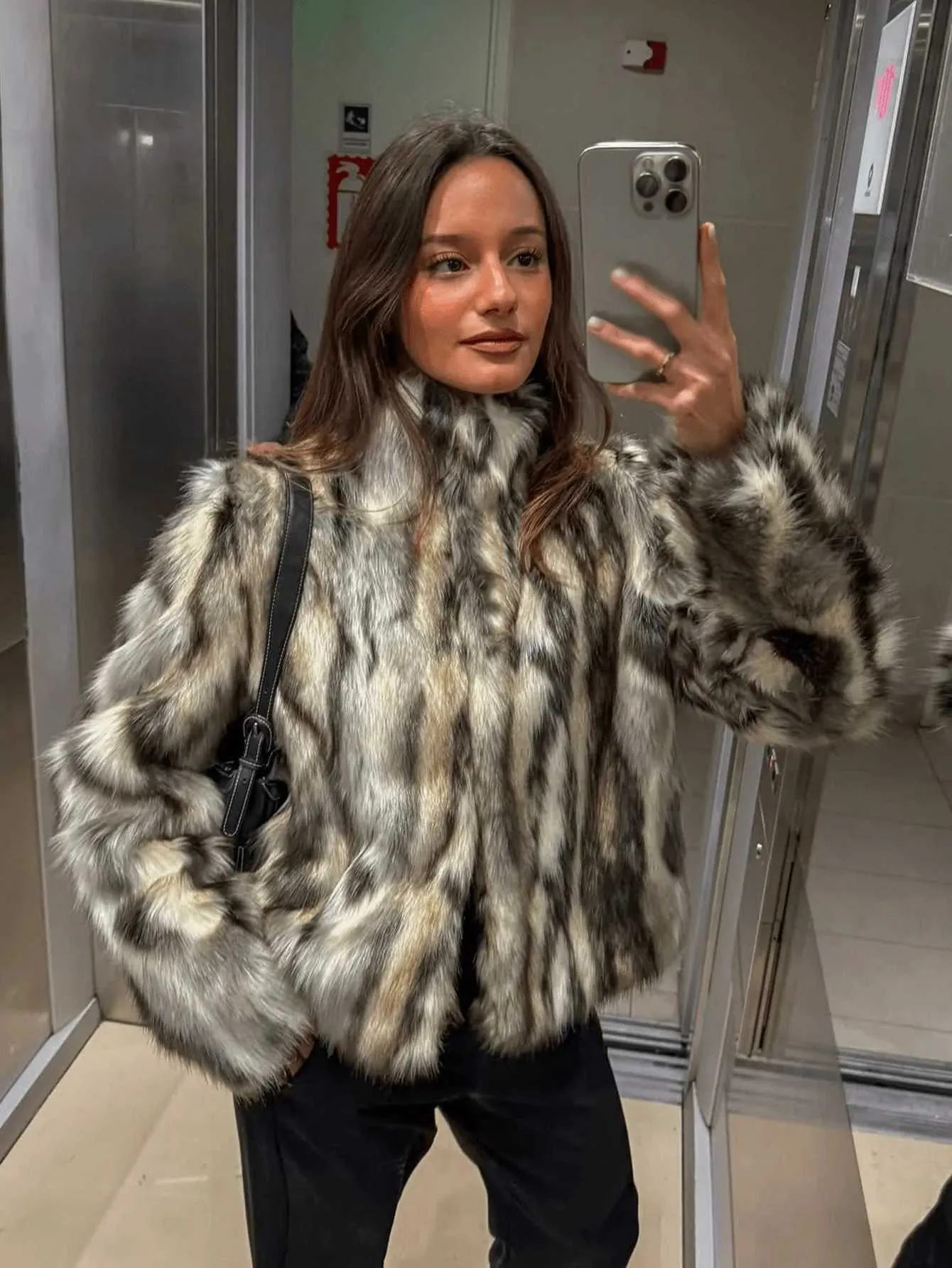 Fall/Winter Faux Fur Coat for Women, Vintage Loose Fit, Stand Collar ...