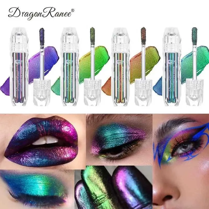 Metallic Discoloured Eyeshadow, Purple Green Glitter Chameleon ...