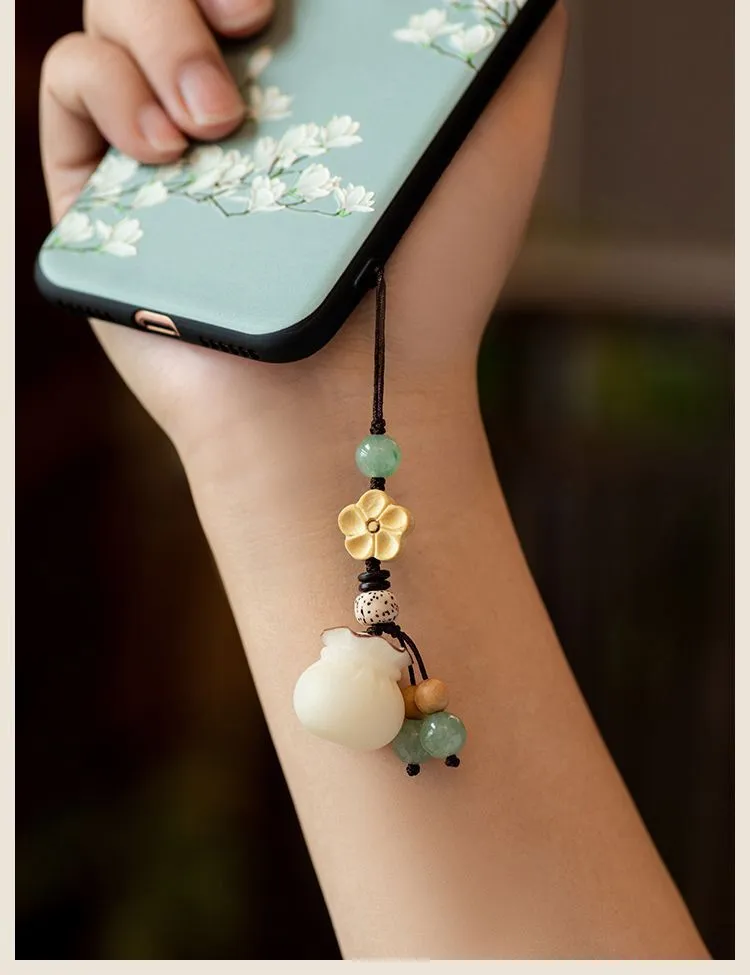 Creative Handmade Bodhi Money Phone Chain Pendant Couple High-End Car ...