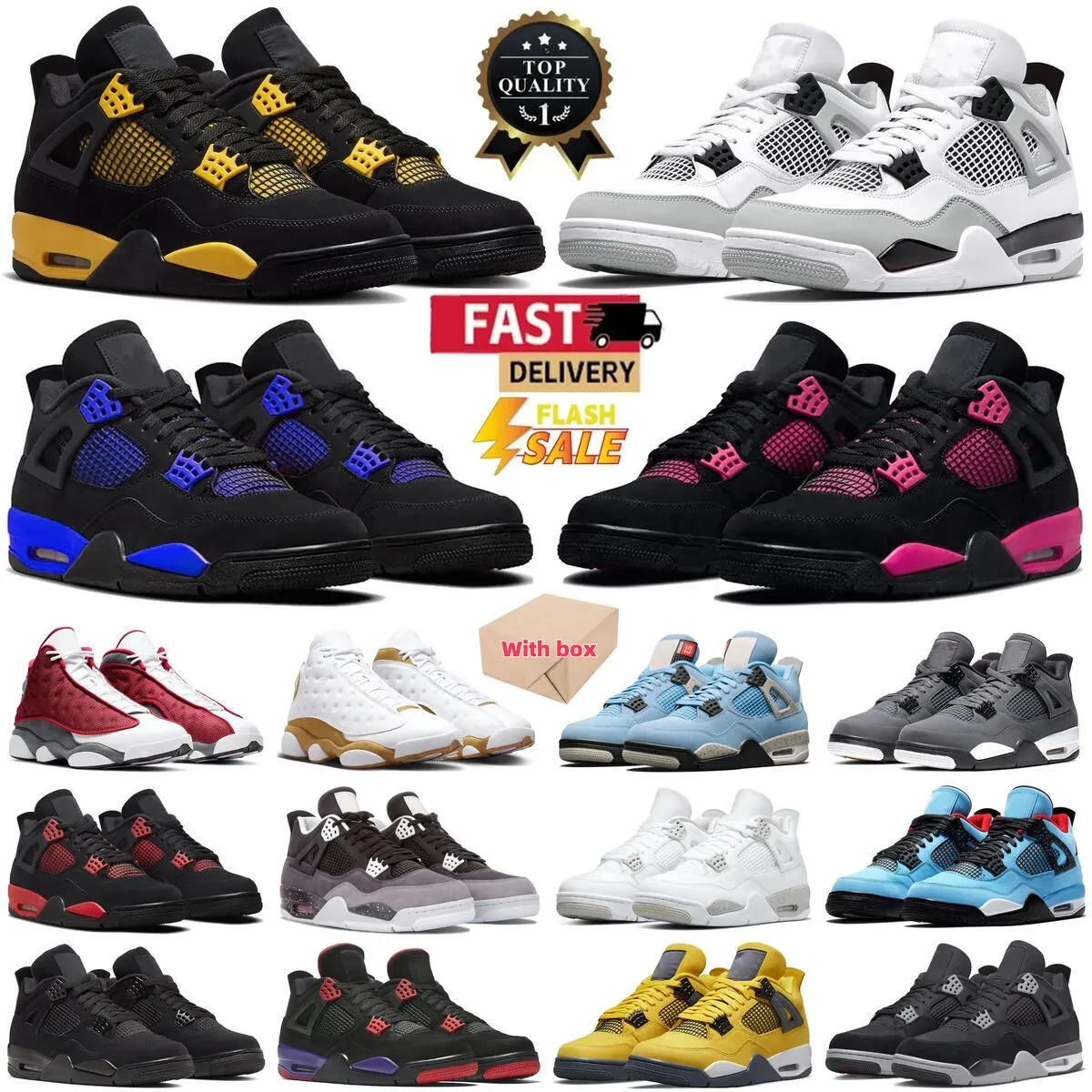 Bulk Designer 4s Basketball Shoes Black Cat, Metallic Gold, Military ...