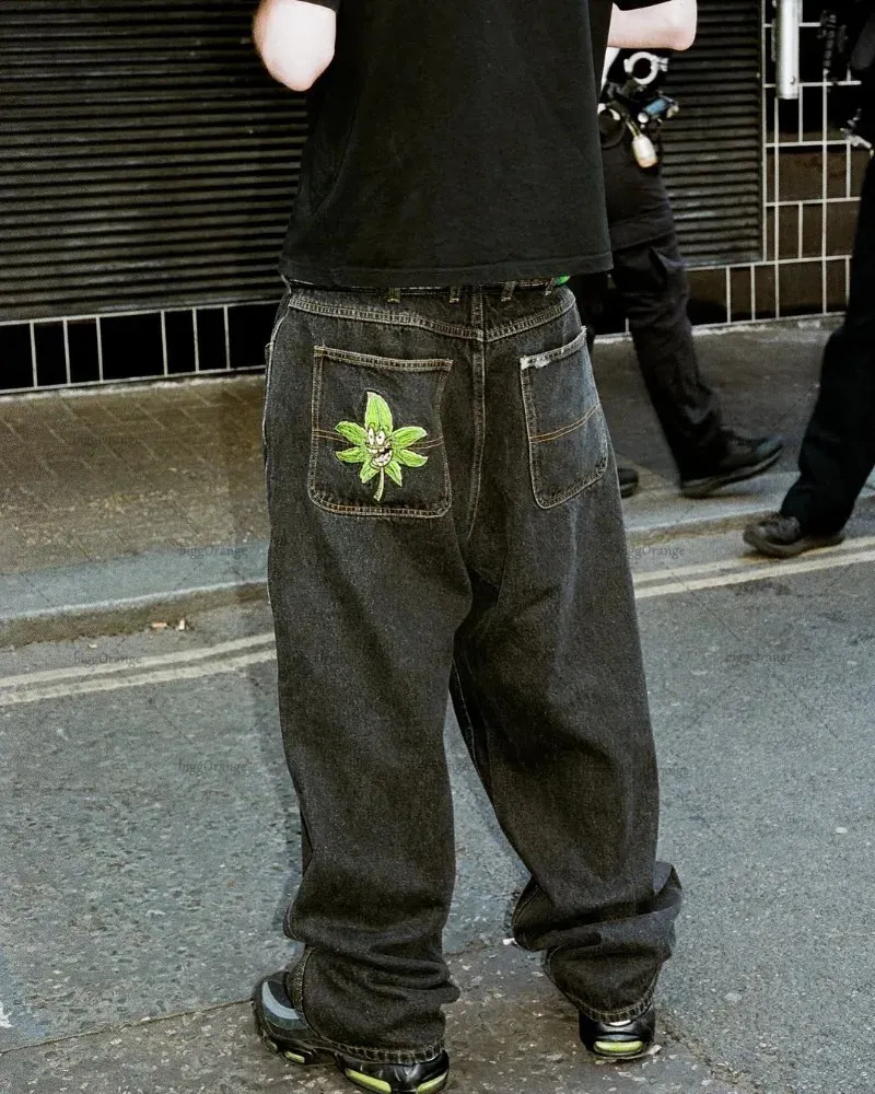 American Punk Casual Loose Jeans: Men's High Street Fashion Clothing ...