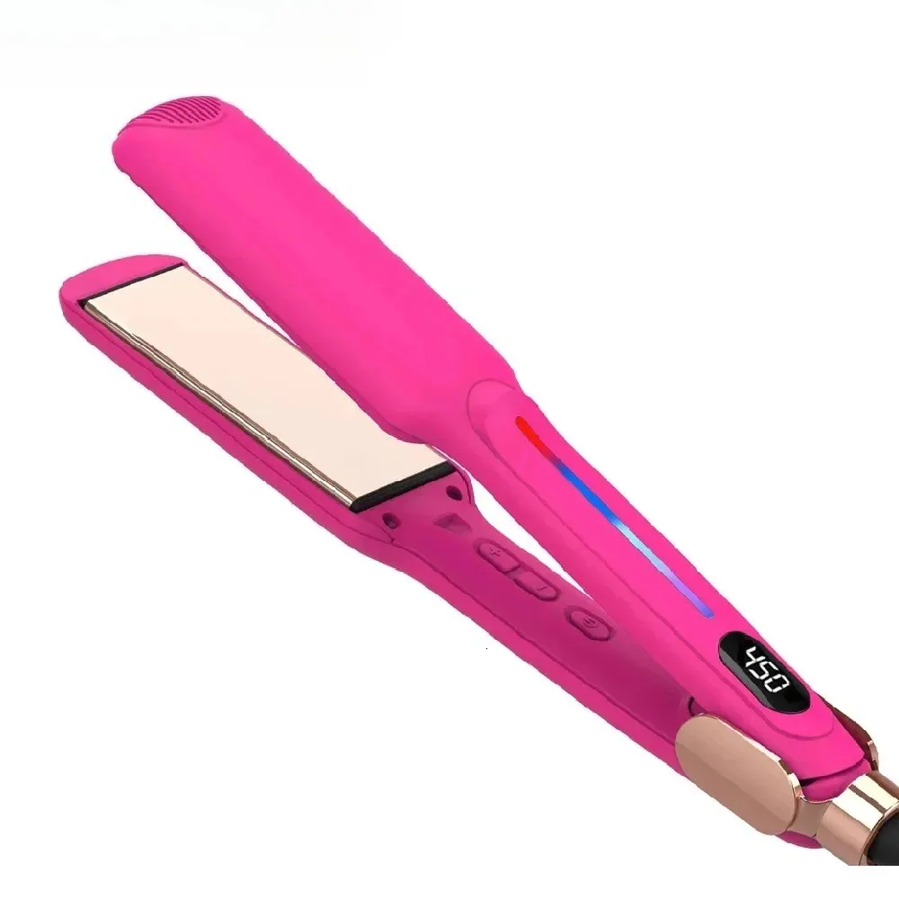 Pink Infrared Hair Straightener 450 Wide Flat Iron, 30s Fast Heating ...