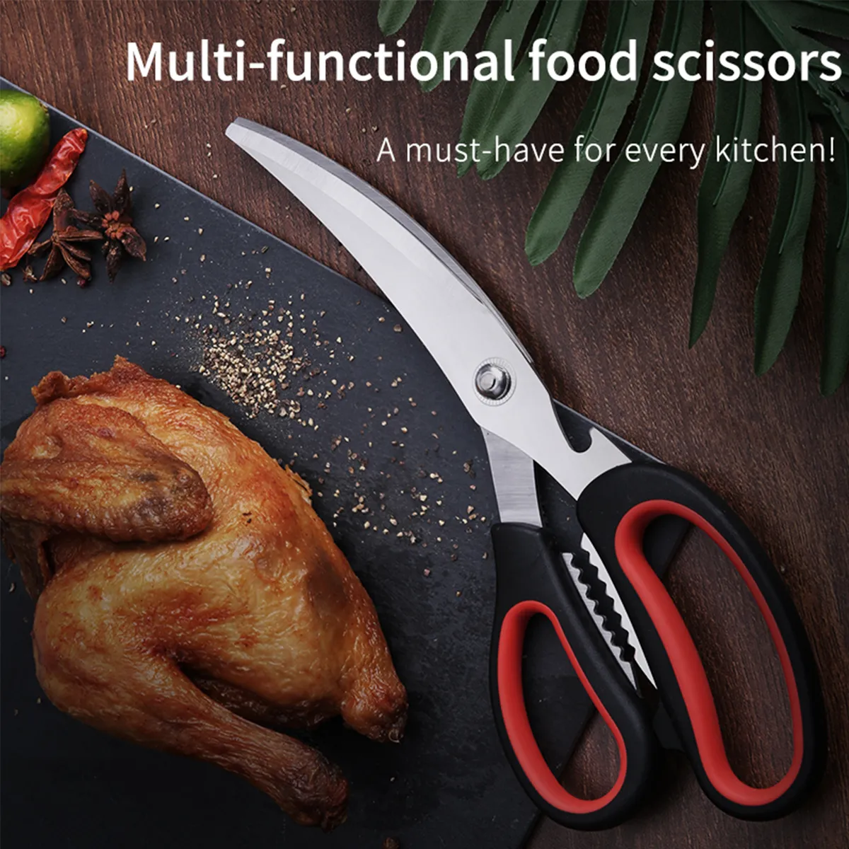 Bend Blade Kitchen Scissors Korean Stainless Steel Barbecue Scissors ...