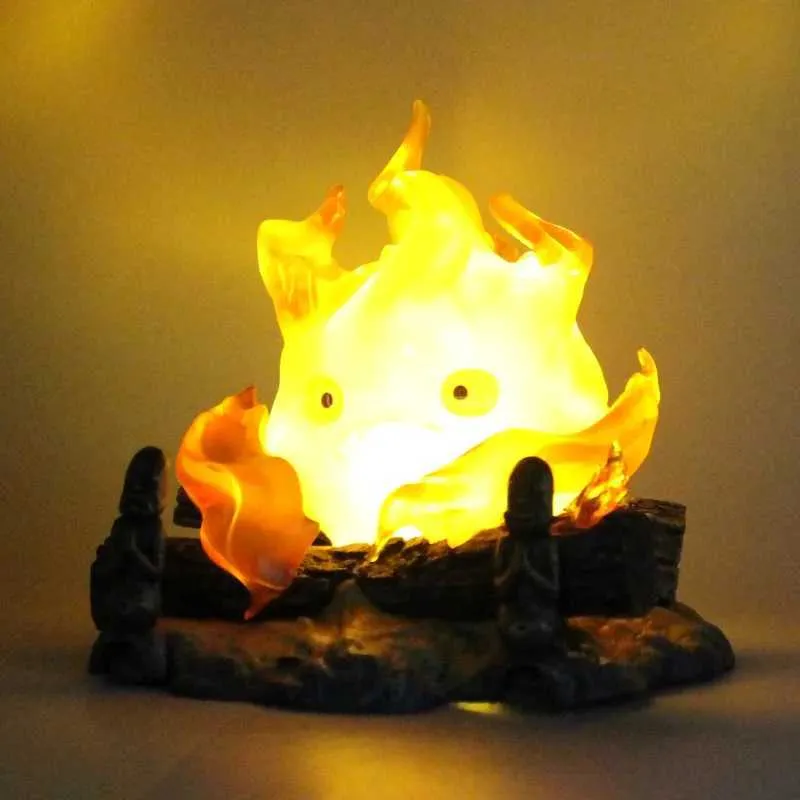 Calcifer Figure Kawaii 12cm Action Figure With Light Model Figurine ...