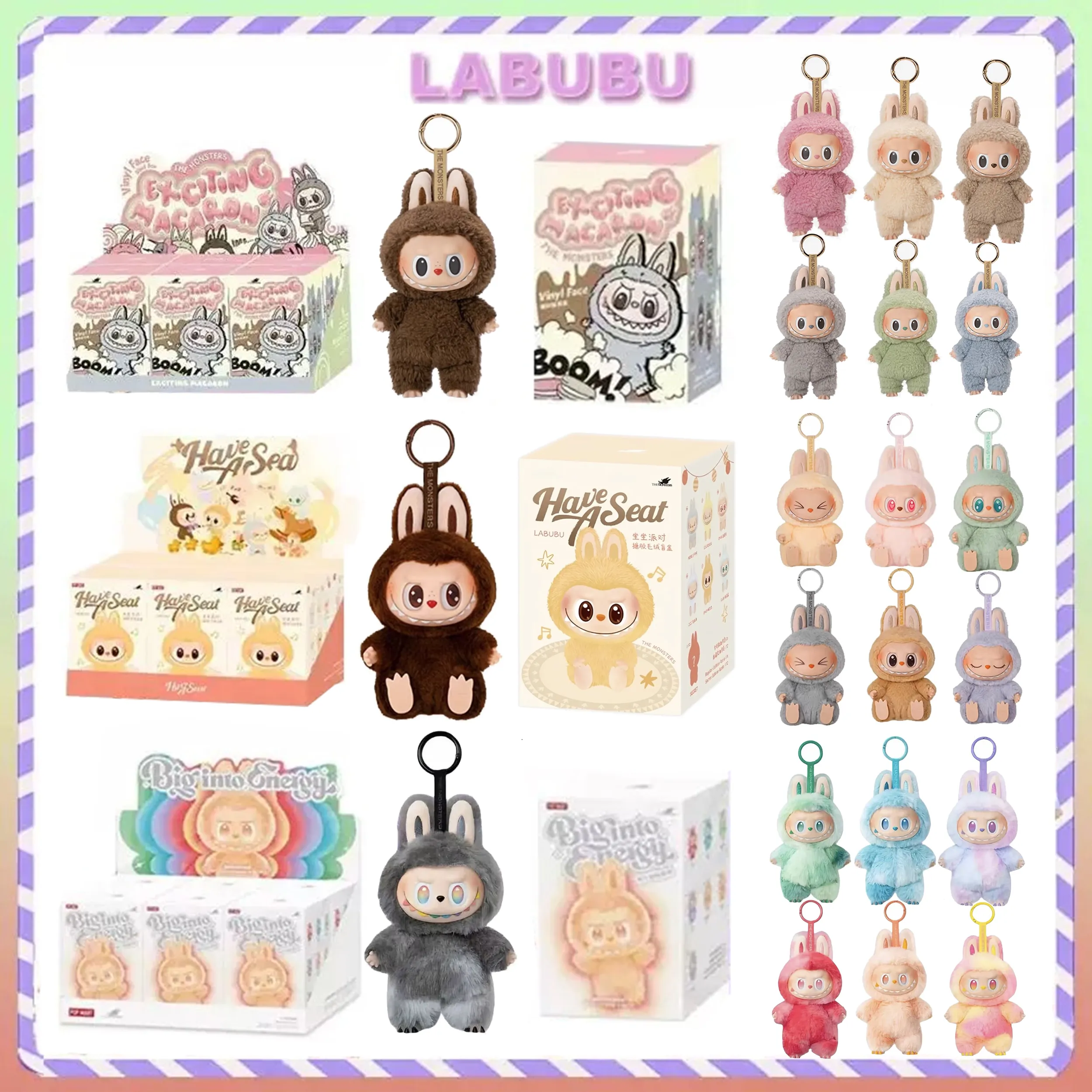 Labubu Series V1 V2 V3 Cute Fur Toy Key Chain Set ... From Antoys1985 ...