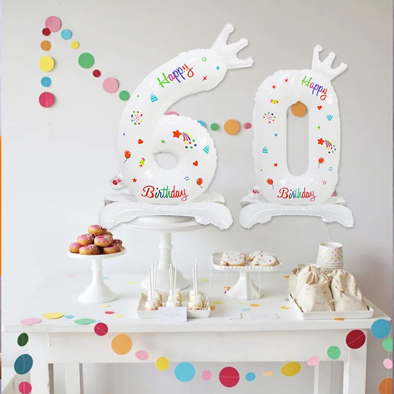 32-Inch Aluminum Film Balloon with Digital Crown Design for Children's ...