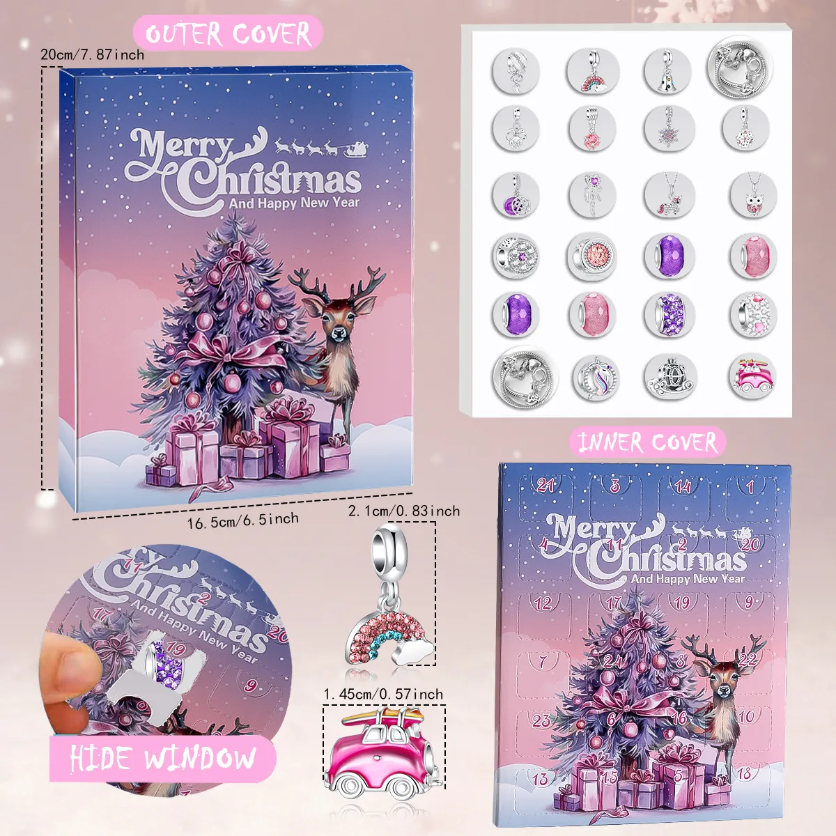 2025 Christmas Advent Calendar Jewelry Gift Box: Holiday Crystal ...