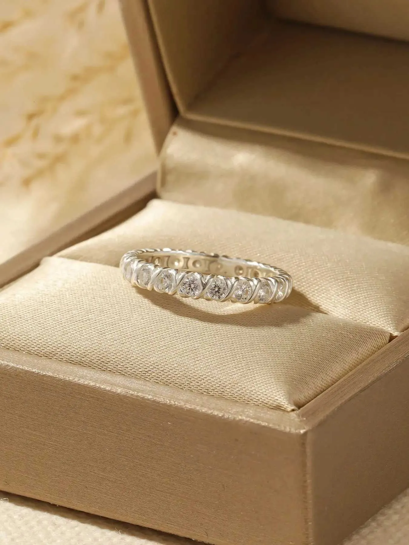 18K Gold Diamond Ring Proposal Stackable Stainless Steel 2025 New ...