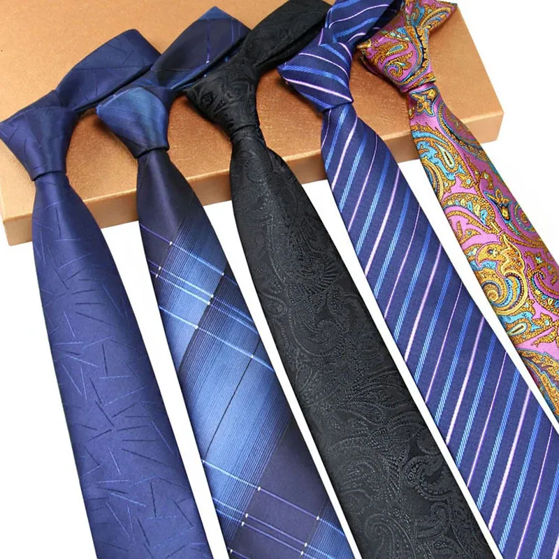 Polyester Jacquard 7cm Fashion Stripe Plaid Formal Business Tie 251010 ...