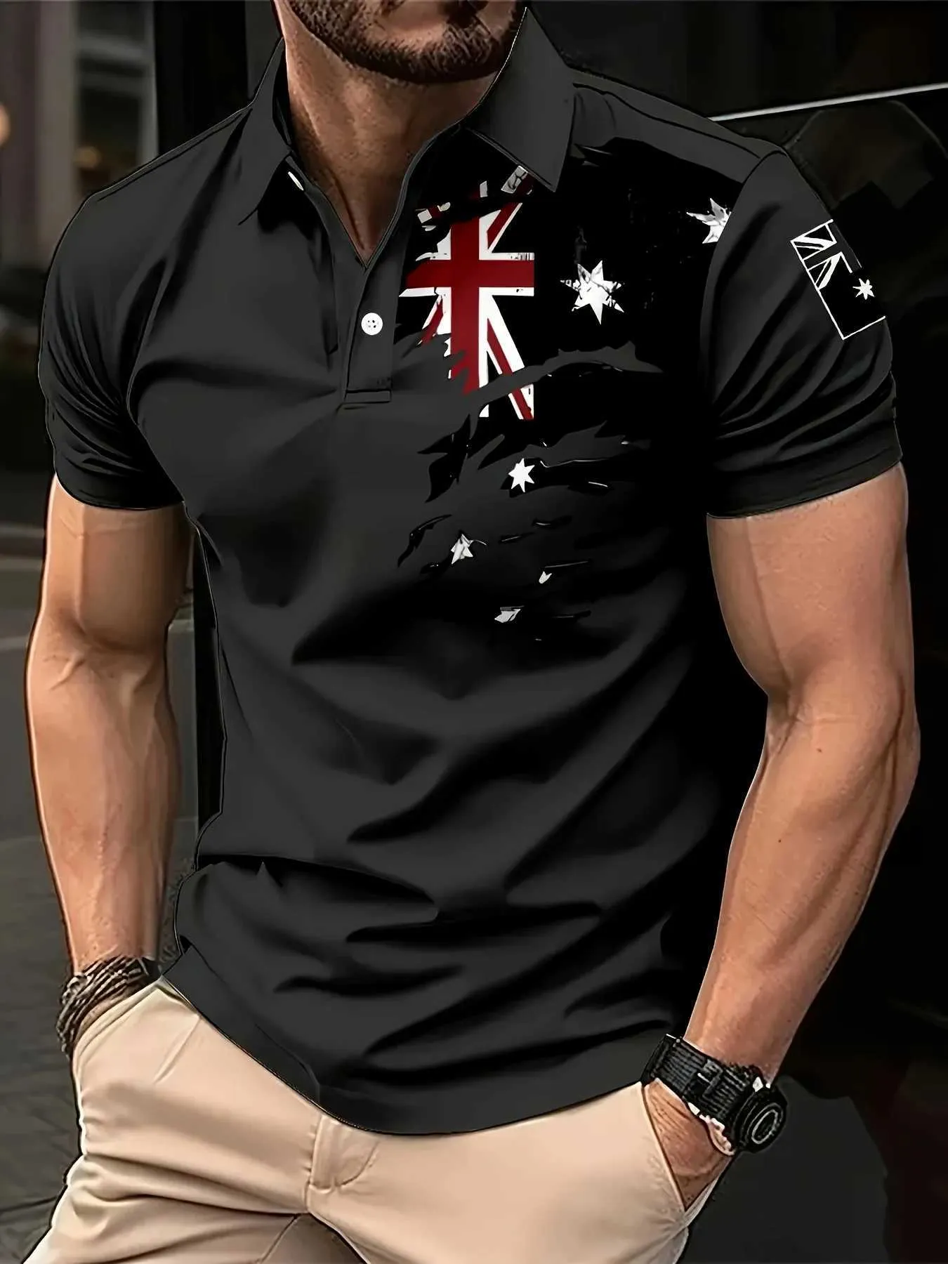 Australian Flag Print Torn National Flag Style Design Men's Short ...