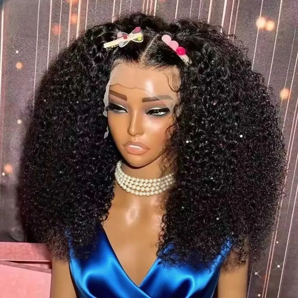 Short Curly Bob Human Hair Wigs 250 Density Glueless Brazilian Closure ...