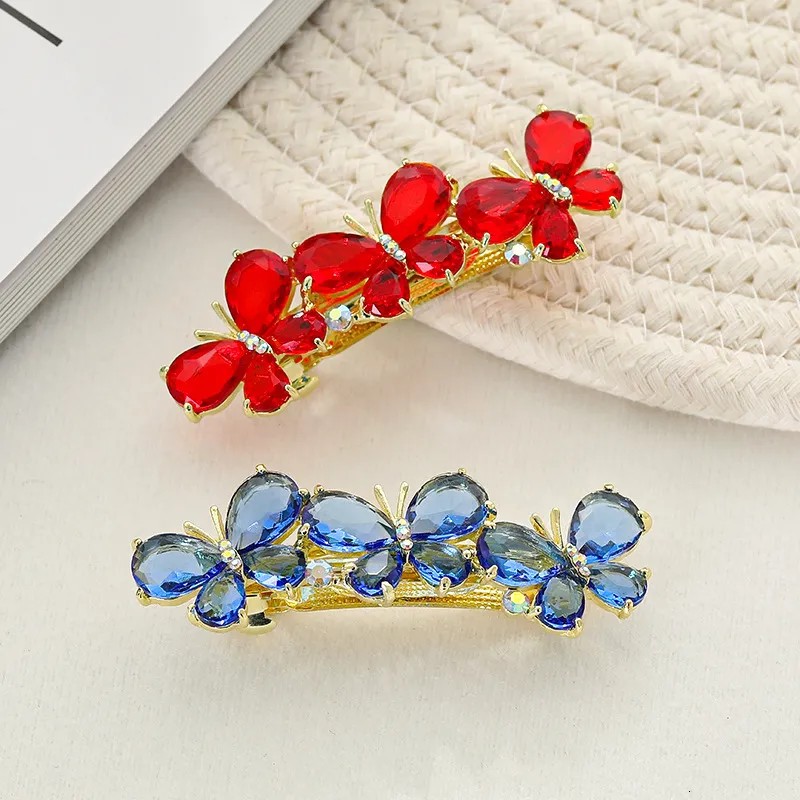 Fashion Crystal Zircon Butterfly Medium Top Spring Clip, Cute Women's ...