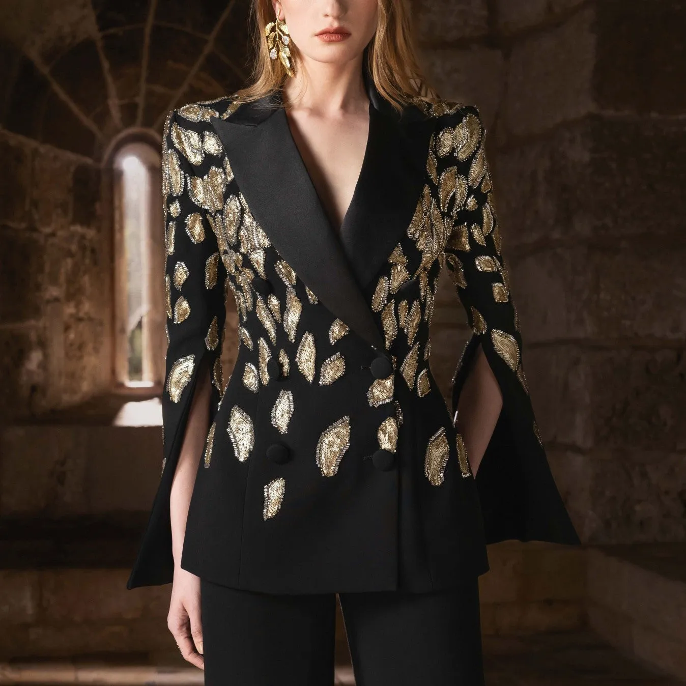 Suits 2025 New Heavy Industry Sequined Lapel Long-Sleeved High-End ...