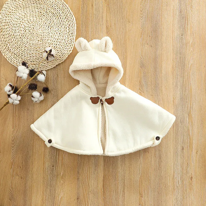 Fall Winter Kids Baby Cape Coat, Girls Boys Cashmere Warm Hooded Shawl ...