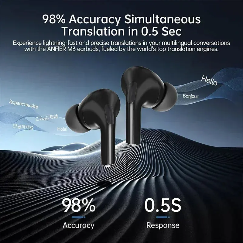 AI Languages Translator Earbuds with Screen, Noise Cancelling Earphone ...