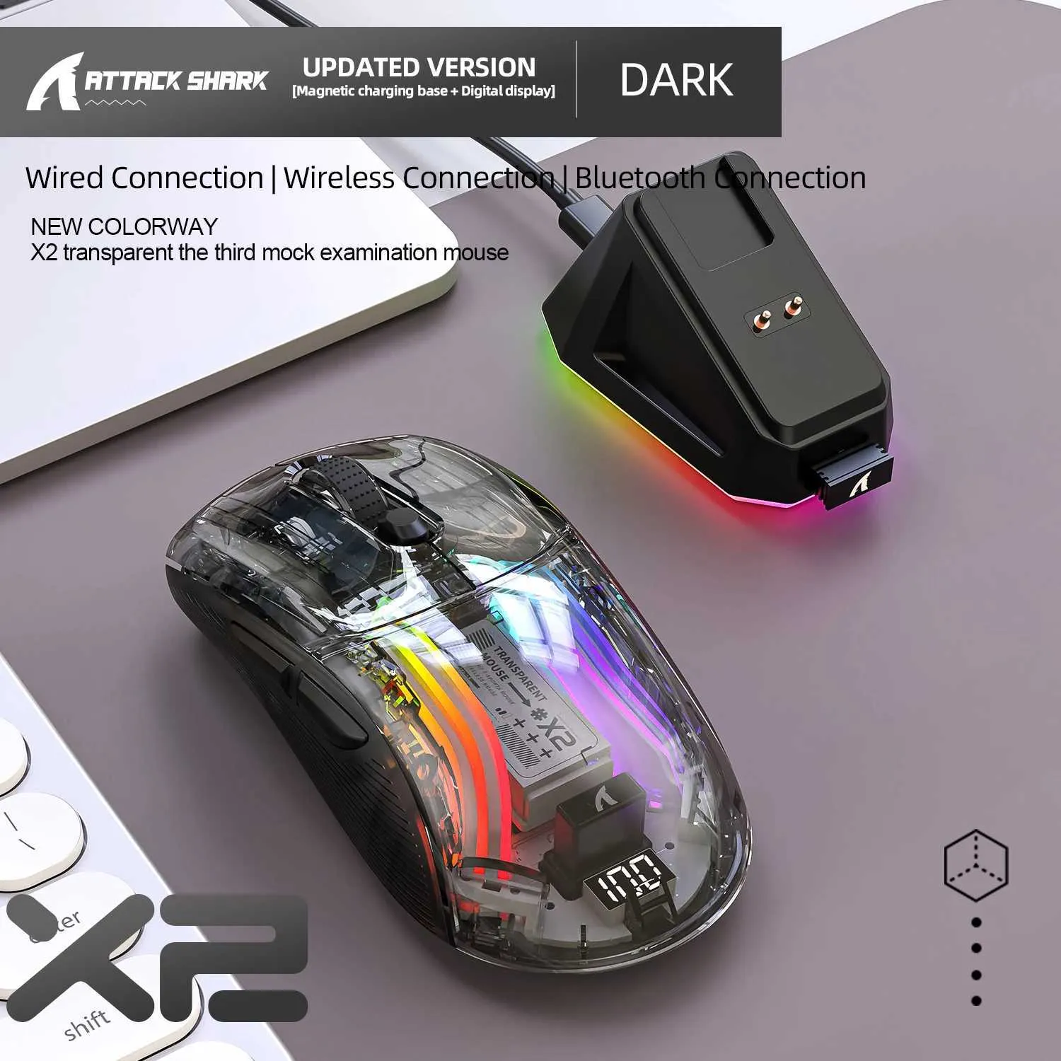 Wireless Bluetooth Mouse With RGB Lights And Magnetic Charging ...