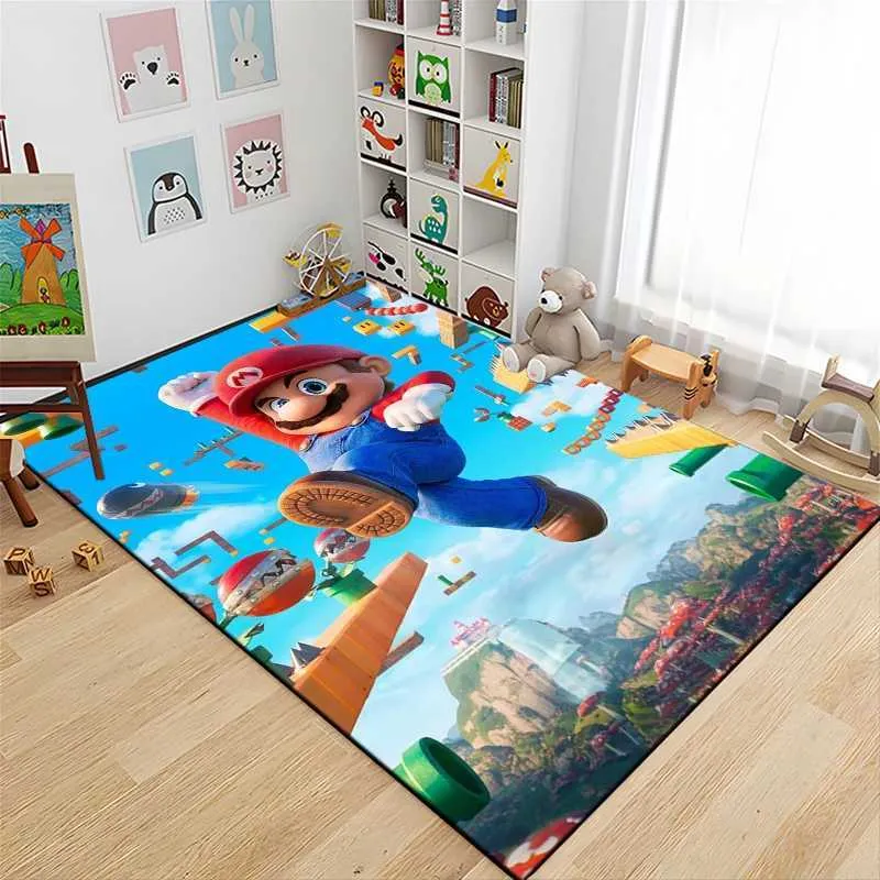 3D Cartoon Super Mario Bros Game HD Rug Area Carpet for Living Room ...