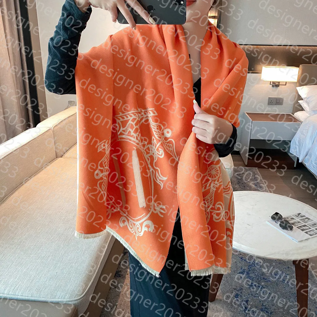 Luxury Designer Orange Cashmere Scarf With Letter... From Designer20233 ...