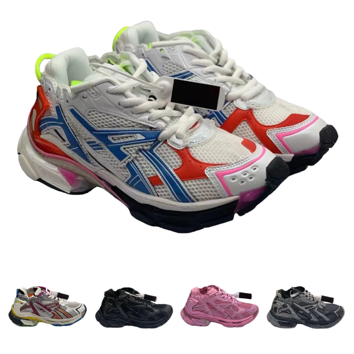 Designer Sneakers 7.0 Men's Track Runners Shoes Women's Trainers: Black ...