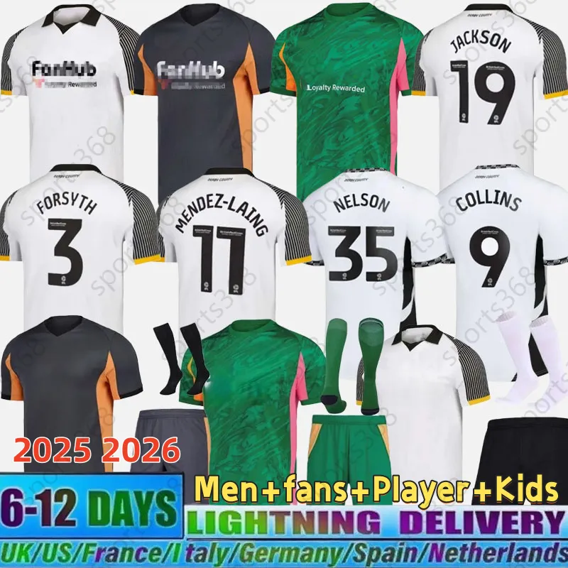 Derby 2025 2026 County Soccer Jerseys FORSYTH MENDEZ LAING GOUDMIJN ...
