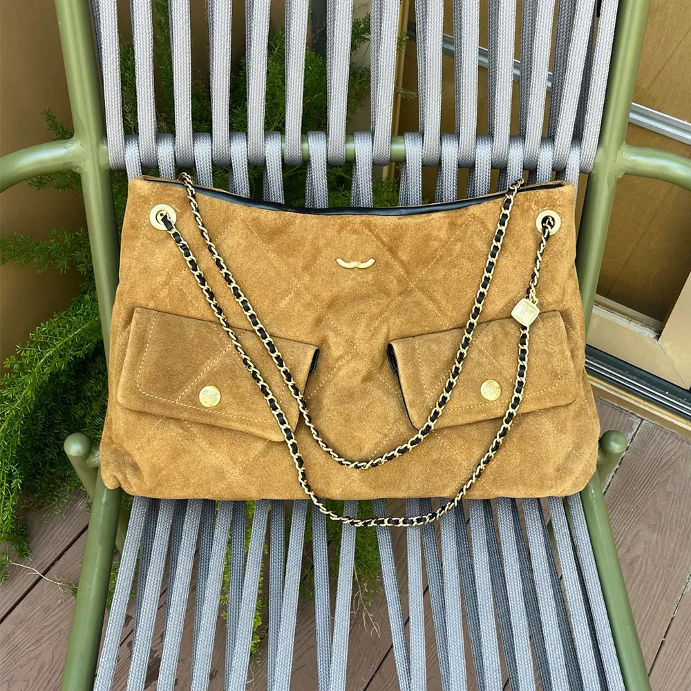 Luxury Designer Handbag, 45cm Suede Bag with Designer Bag Charm ...