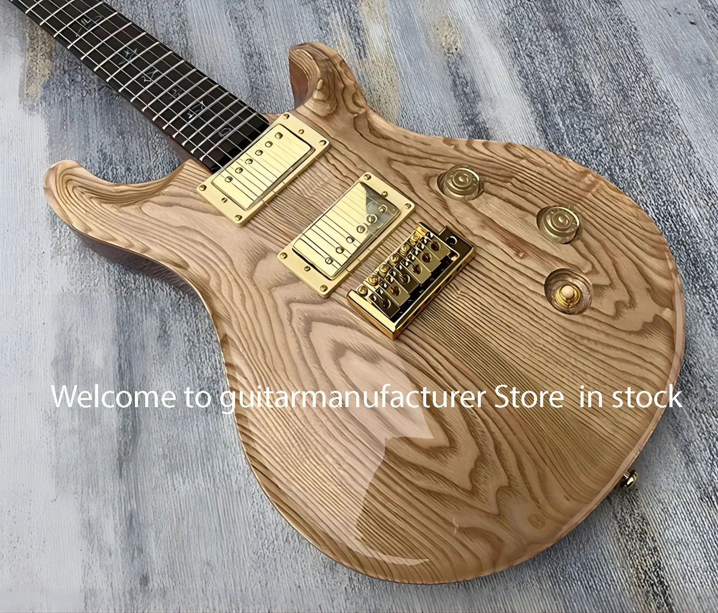 Chinese Electric Guitar Natural Color Maple Top Gold Hardware Mahogany ...