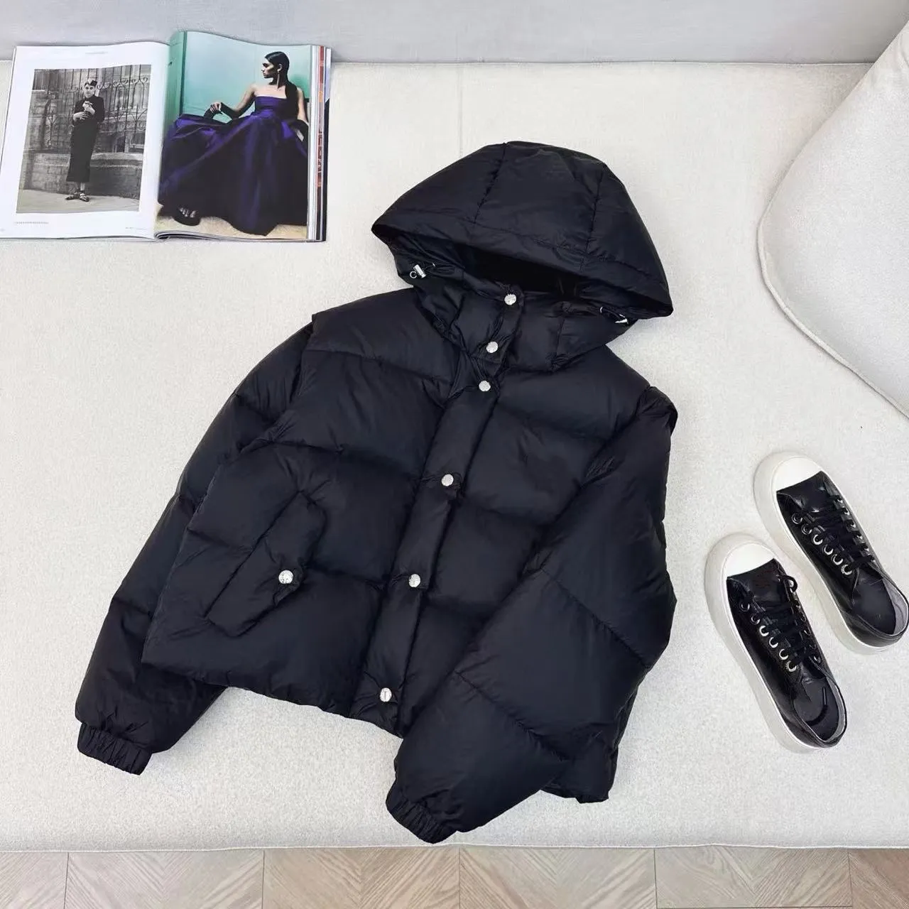 P Detachable Two Way Down Jacket, Classic Waterproof Breathable Long ...